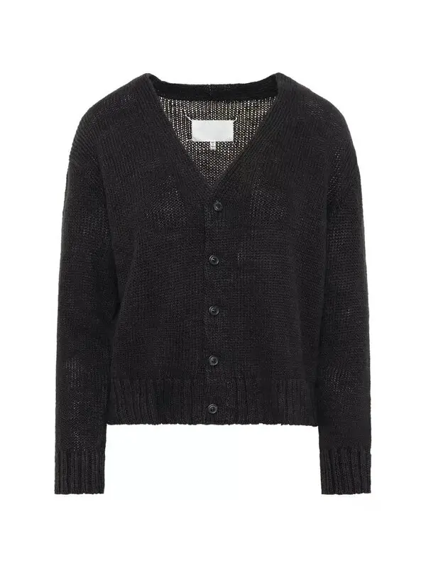MAISON MARGIELA Four-stitch Logo Hemp Cardigan - Black