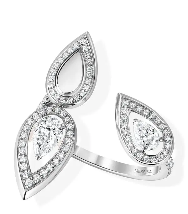 Messika Fiery White Gold And Diamond Trio Ring - Silver