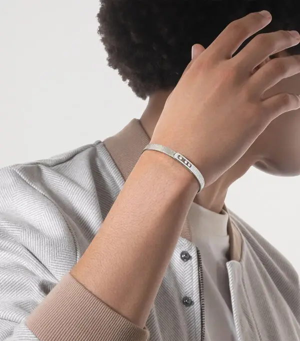 Messika Move Noa Diamond And White Gold Bangle - Silver