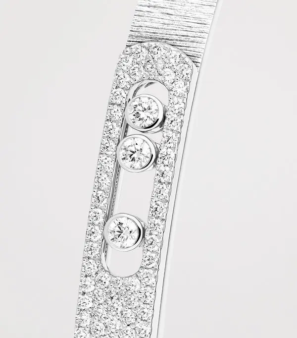 Messika Move Noa Diamond And White Gold Bangle - Silver