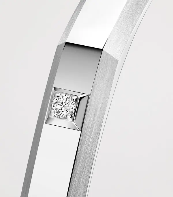 Messika Moderniste Medium White Gold And Diamond Bangle - Silver