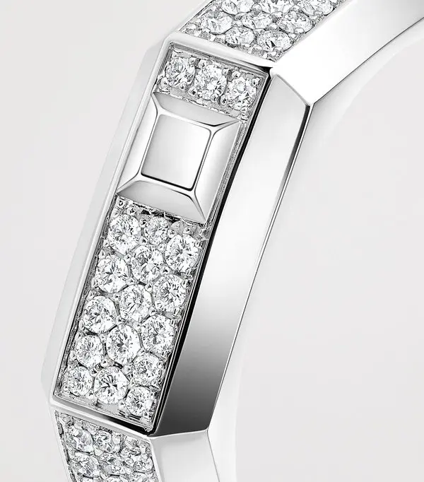 Messika Moderniste White Gold And Diamond Medium Pavé Ring - Silver