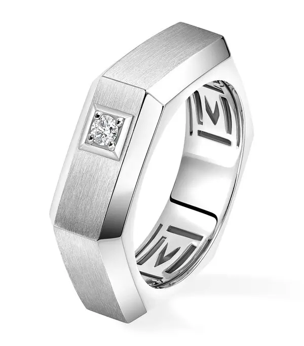 Messika Moderniste Medium Ring In White Gold And Diamond - Silver