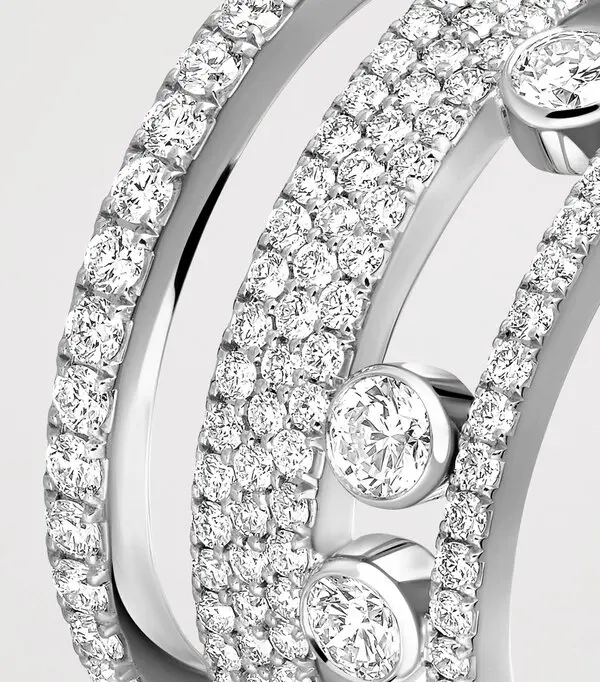 Messika Move Romane Large Ring In White Gold And Diamonds