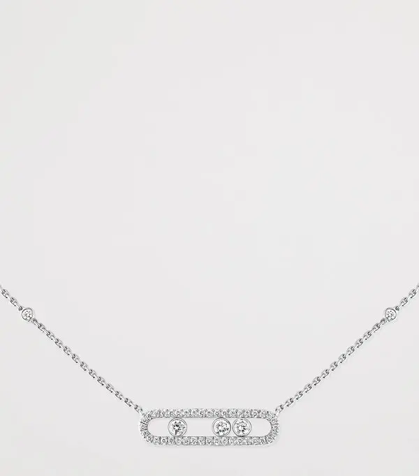 Messika Move Classique White Gold And Diamond Pavé Necklace