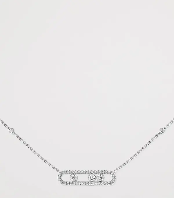 Messika Move Classique White Gold And Diamond Pavé Necklace