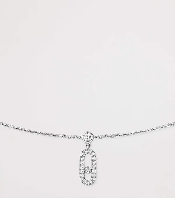 Messika Move Uno White Gold And Diamond Pavé Necklace