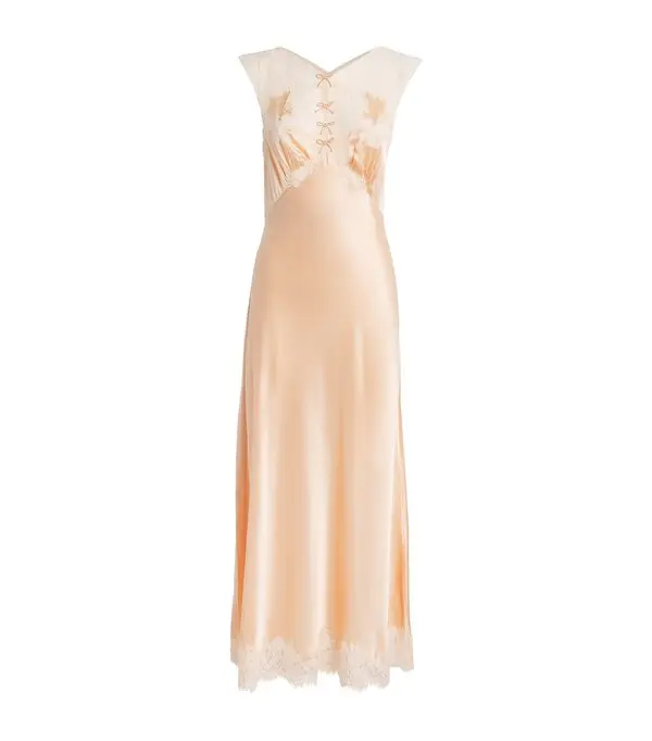 DÔEN Silk Marcelle Midi Dress - Orange