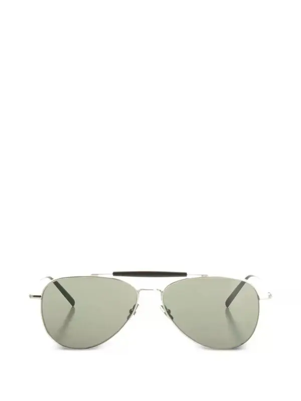 Saint Laurent Metal Pilot-frame Sunglasses - Silver