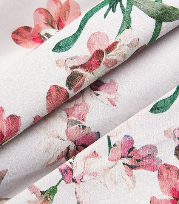 Erdem Cotton Floral Pleated Midi Skirt