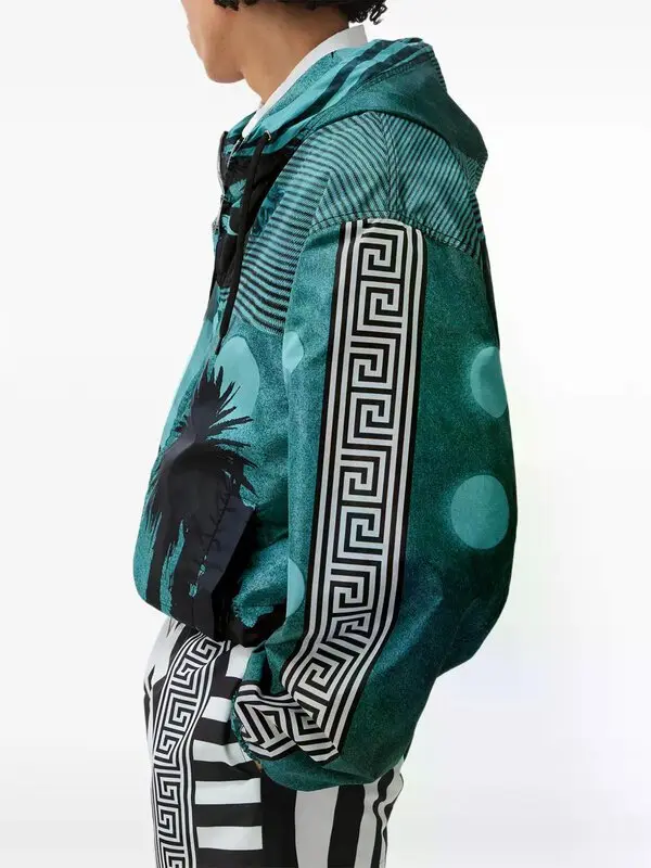 Versace Printed Nylon Hooded Windbreaker