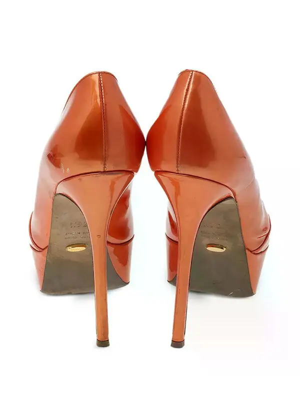 SERGIO ROSSI Peep-toe Platform Stiletto Heel Pumps - Orange