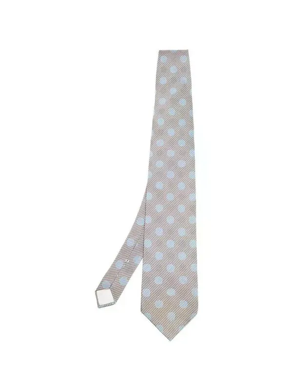 LANVIN Printed Silk Neck Tie - Grey