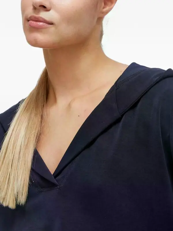 CASALL V-neck Hoodie With Long Sleeves And Ribbed Cuffs