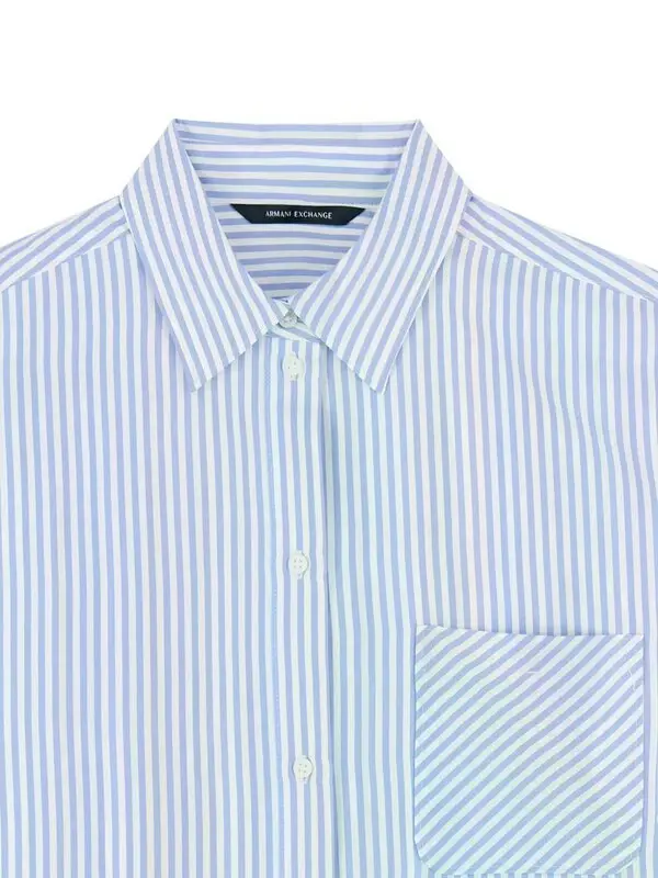 Armani Exchange Striped Cotton Shirt With Chest Pocket