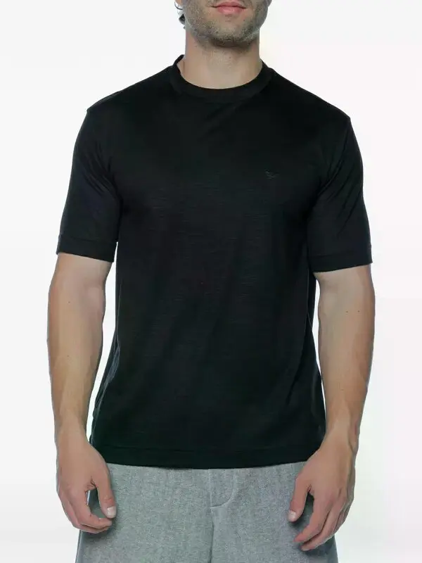 Emporio Armani Logo-embroidered Wool T-shirt