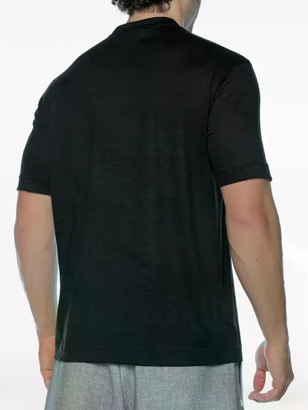 Emporio Armani Logo-embroidered Wool T-shirt