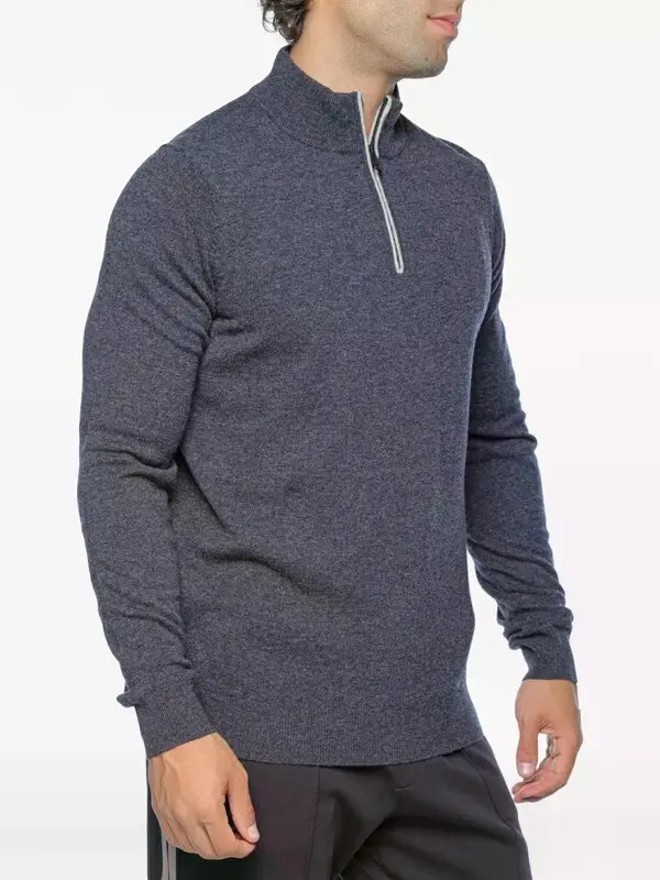 ECOALF Larch Quarter-zip Sweater - Blue
