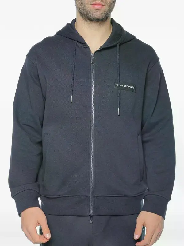 Armani Exchange Diagonal-weave Logo Hoodie