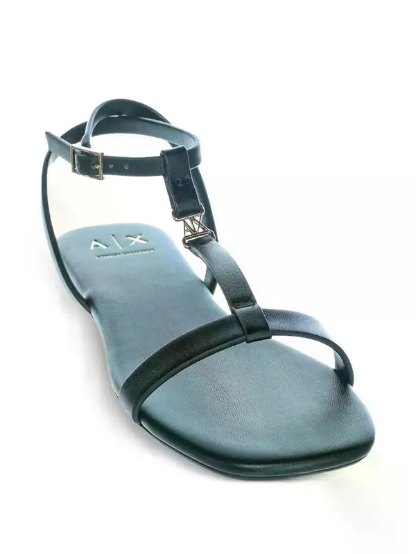 Armani Exchange Logo Plaque Buckle-fastening Sandals - Black
