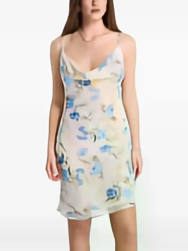 Guess Floral Print Mini Dress - Neutrals