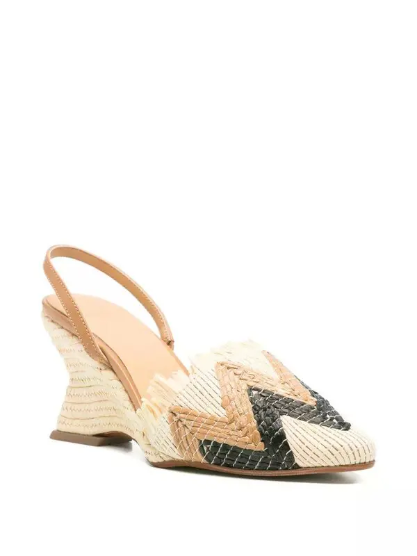 CastaÑer Chevron-weave Slingback Pumps