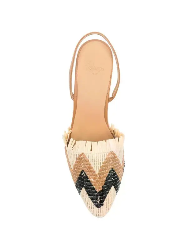 CastaÑer Chevron-weave Slingback Pumps