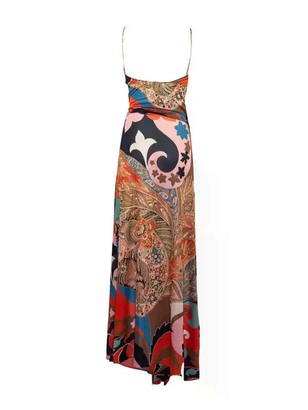 Etro Paisley Print Gathered Maxi Dress