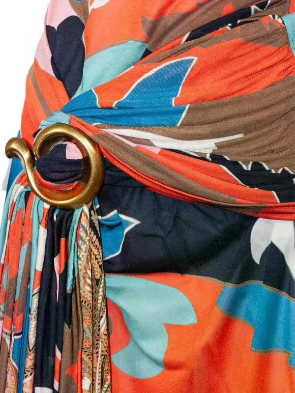 Etro Paisley Print Gathered Maxi Dress