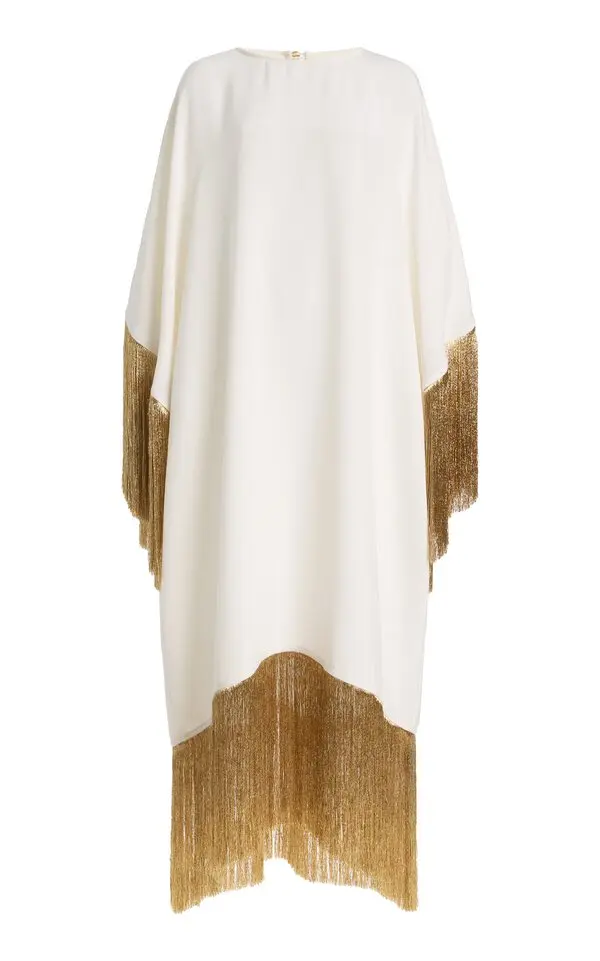 Françoise Exclusive La Isla Fiona Fringed Crepe Kaftan - Multi