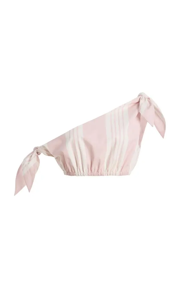Posse Rosie Striped Cotton Off-the-shoulder Top - Pink