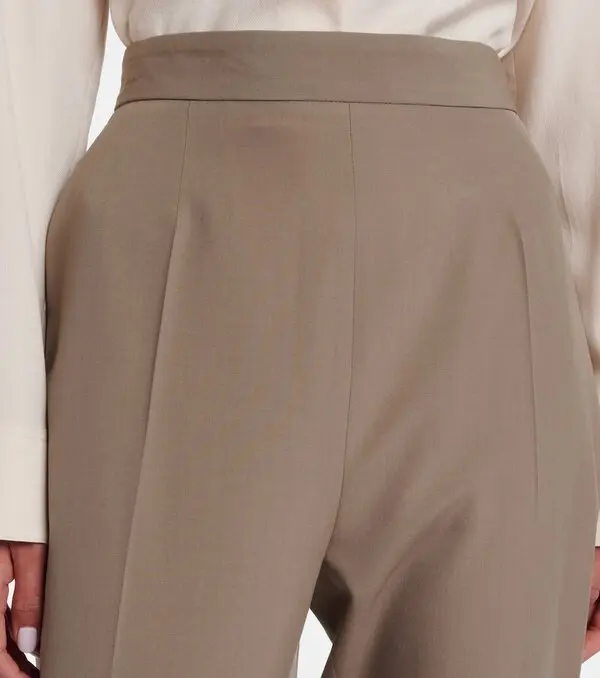 THE ROW Eranza Wool Straight Pants - Grey