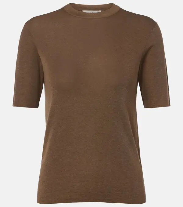 THE ROW Ozzi Silk-blend T-shirt - Brown