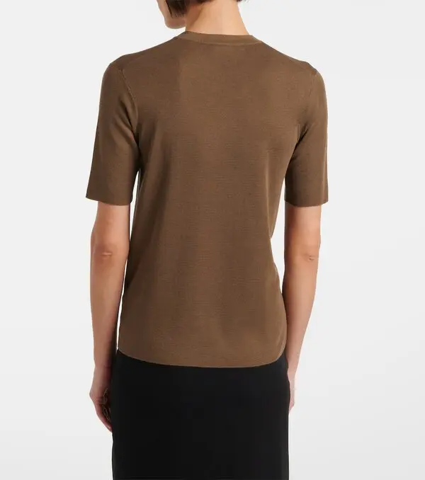 THE ROW Ozzi Silk-blend T-shirt - Brown