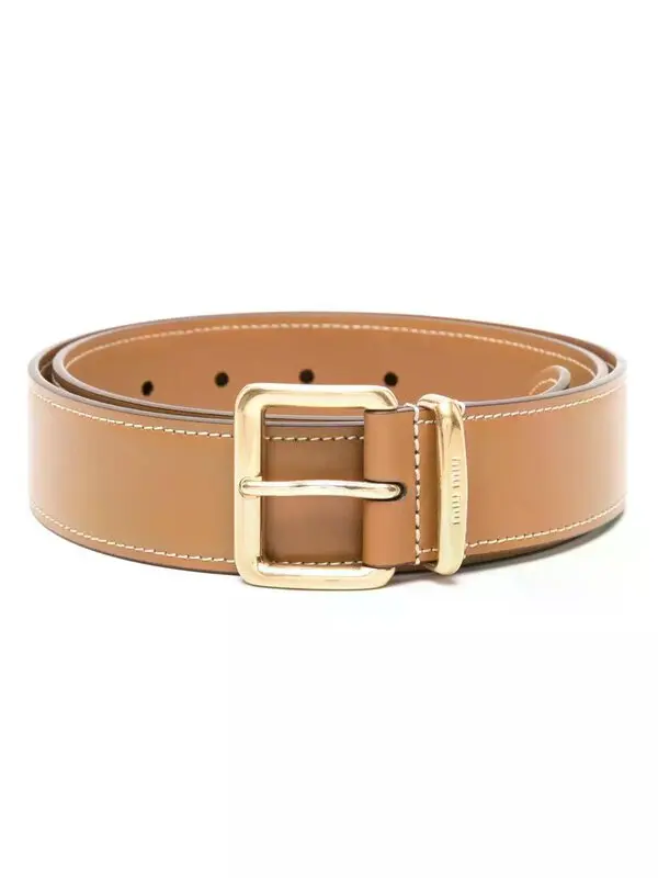 Miu Miu Leather Belt - Brown