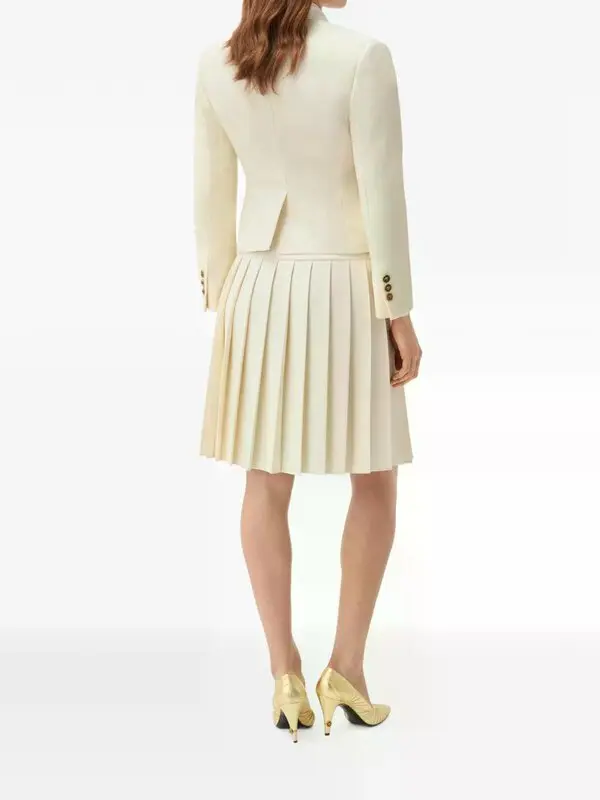 Versace Pleated Wool Midi Skirt