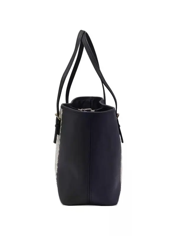 Michael Kors Saffiano Leather Anaconda-print Tote Bag - Black