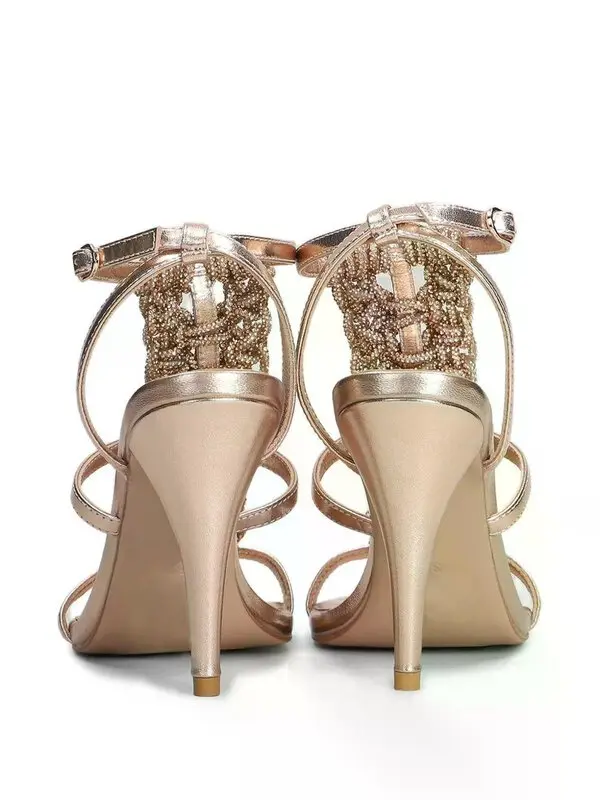 MARC ELLIS Embellished Metallic Stiletto Sandals