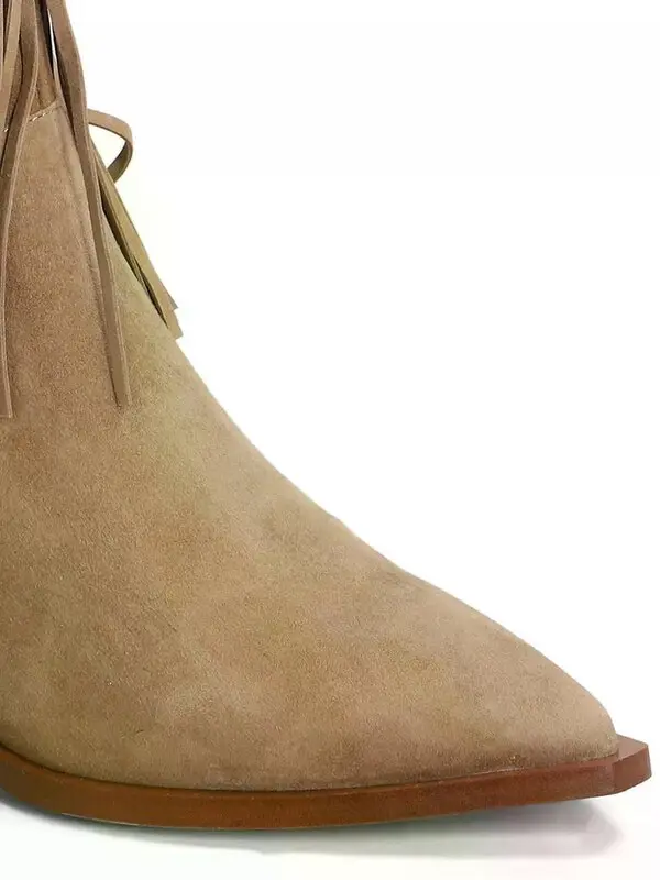 MARC ELLIS Fringed Studded Ankle Boots - Neutrals