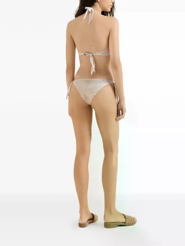 Brunello Cucinelli Striped Techno Jersey Bikini Bottoms - Neutrals