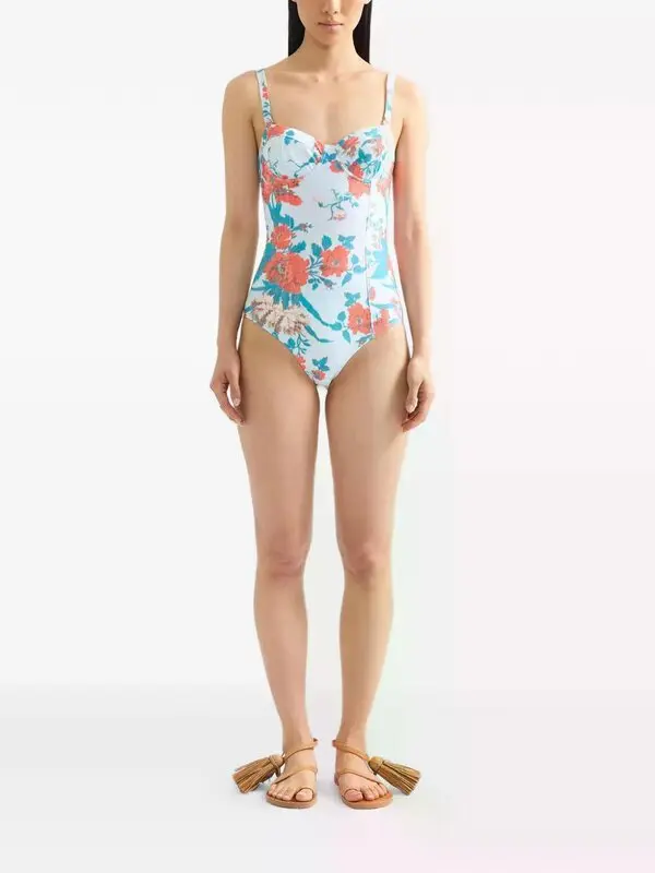 Erdem Floral Print Moulded Cup Swimsuit