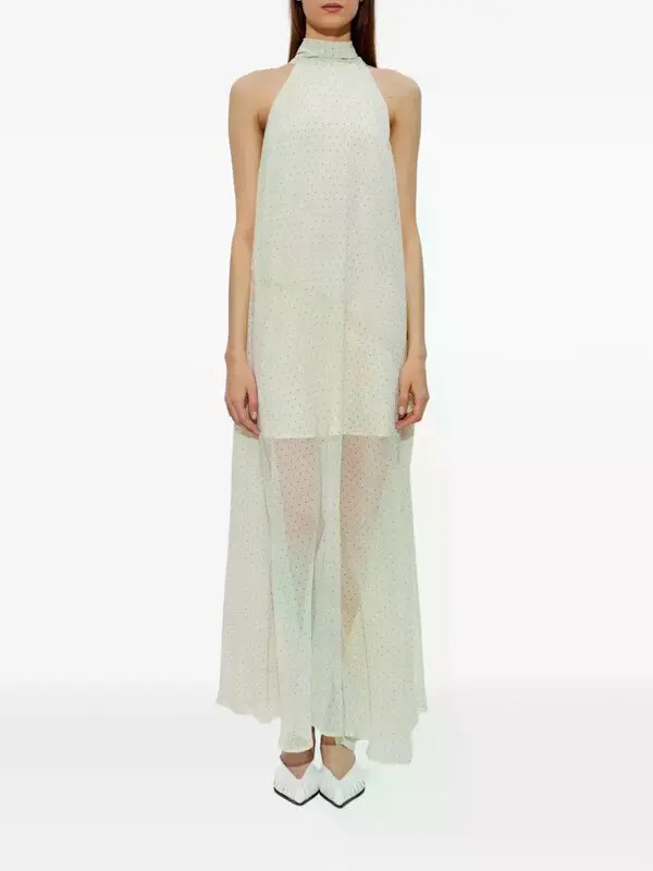 GESTUZ Polka-dot Halterneck Maxi Dress