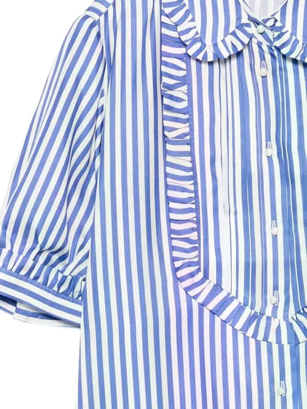 Dice Kayek Striped Puff-sleeve Blouse