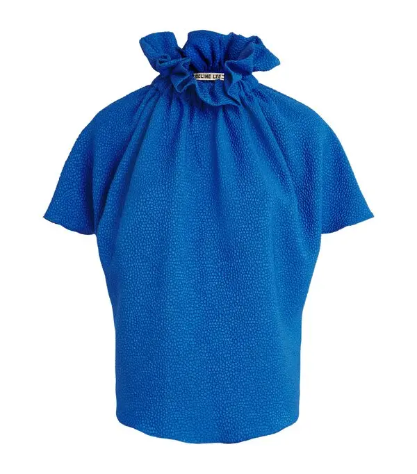 EDELINE LEE Jacquard Ruff Blouse