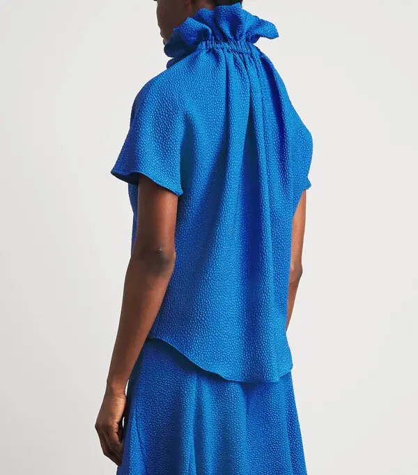 EDELINE LEE Jacquard Ruff Blouse