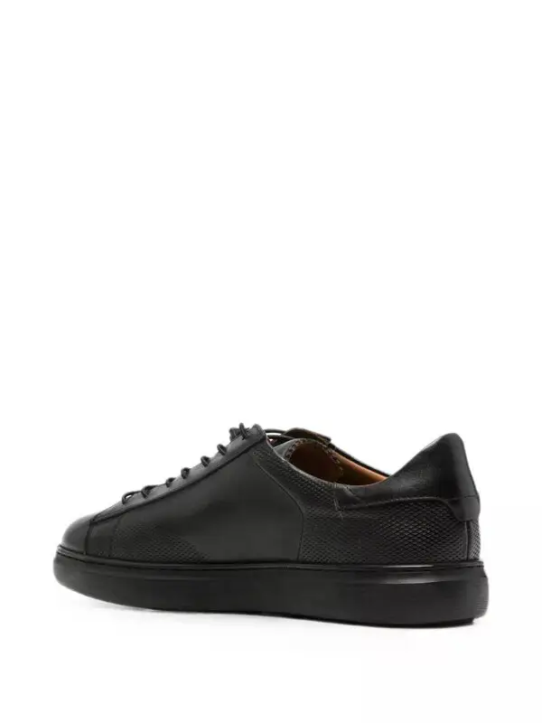 ALBERTO GOZZI Perforated Leather Lace-up Sneakers - Black