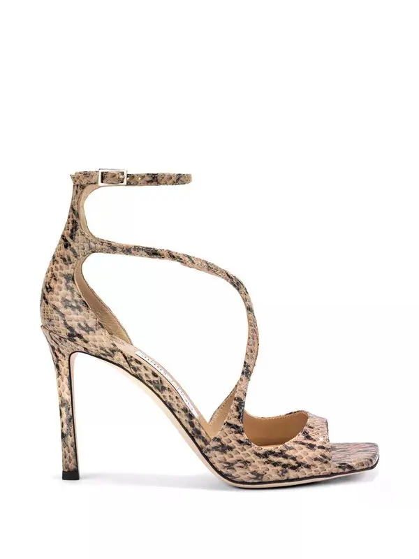 JIMMY CHOO Azia Snakeskin Effect Sandals - Neutrals
