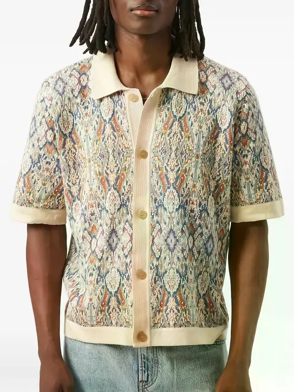 CORRIDOR Trance Jacquard-knit Polo Shirt