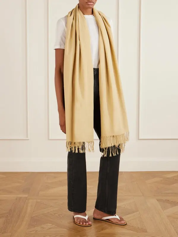 THE ROW Parla Fringed Cotton Scarf