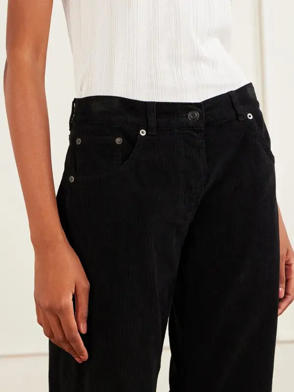 THE ROW Fima Cotton-blend Corduroy Straight-leg Trousers